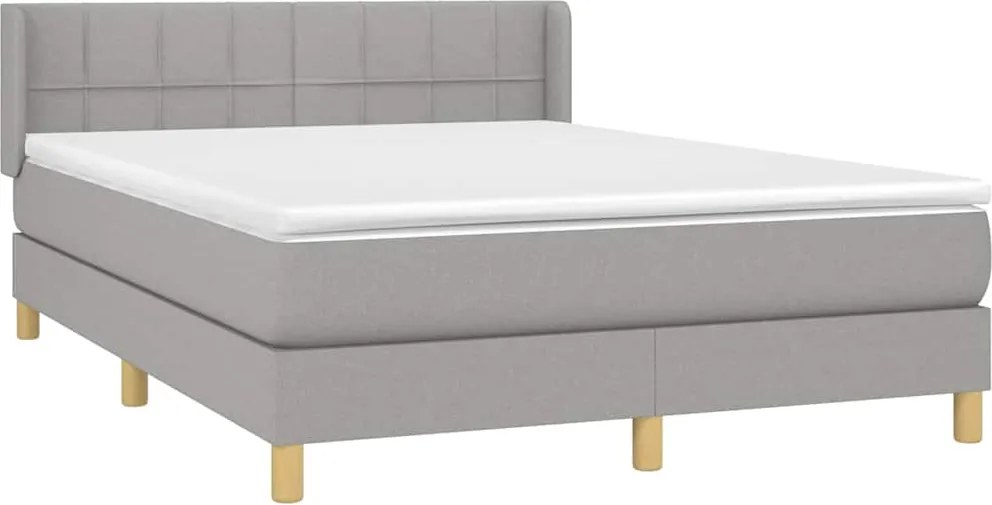 Box spring postel s matrací světle šedá 140 x 200 cm textil 3130273