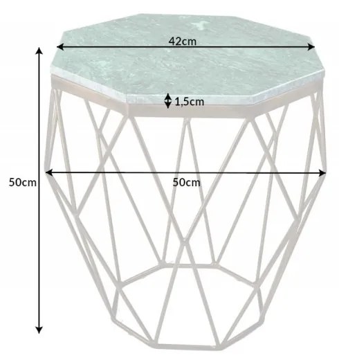Massive home | Odkládací stolek DIAMOND NOBLES 50 CM zelený mramor