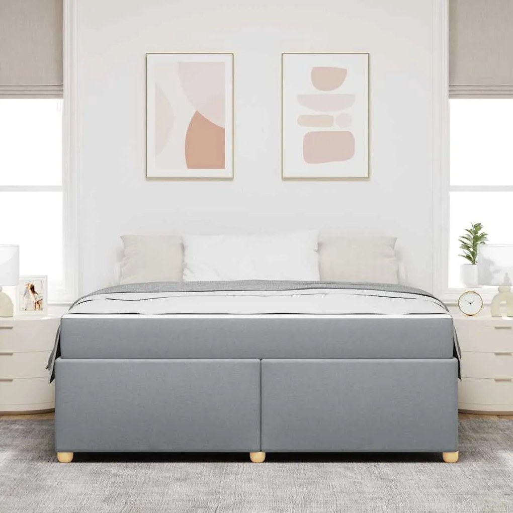 Rám postele s matrací Světle šedá 180 x 200 cm textil 3399370