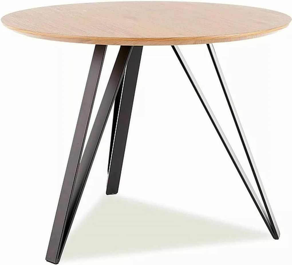 Jídelní stůl Tetis 100 cm černý/dub přírodní