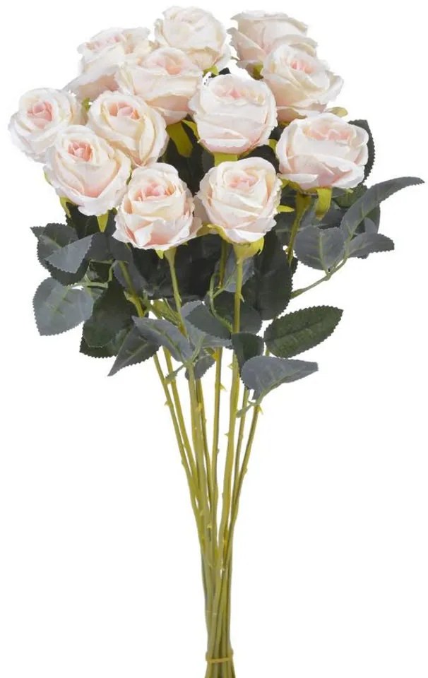 Kytice umělých růží 12 ks - světle růžová 54 cm