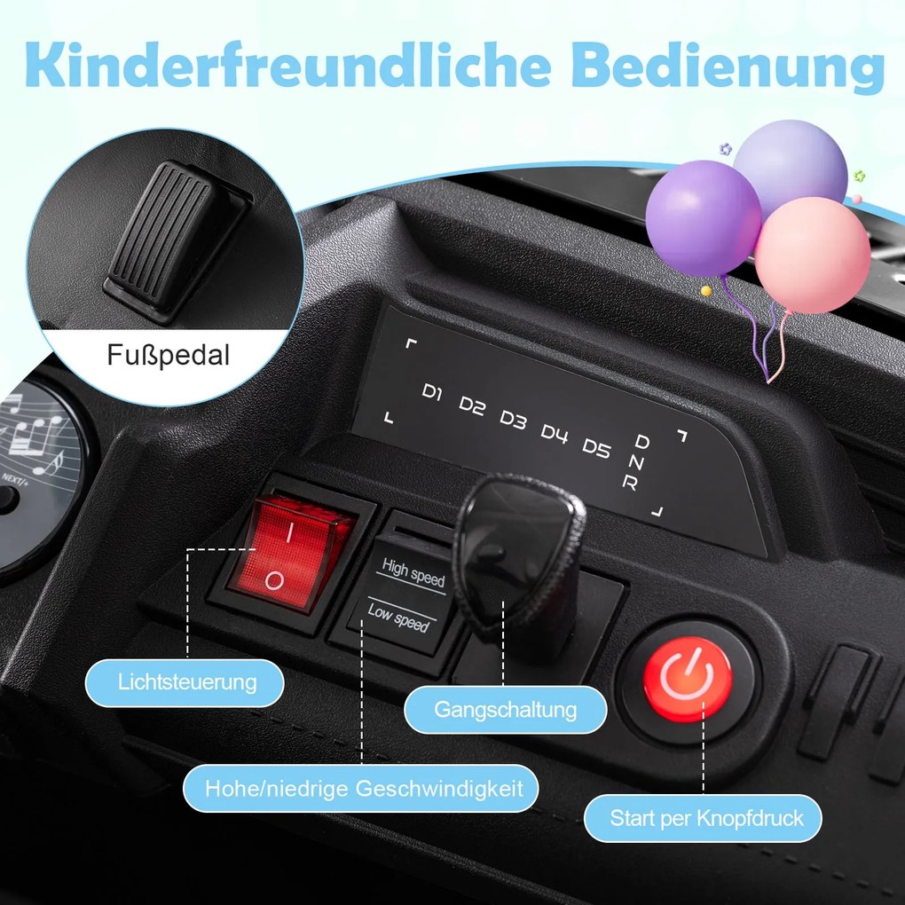 Costway 24 V dětské elektrické vozidlo 2-sedadlové elektrické