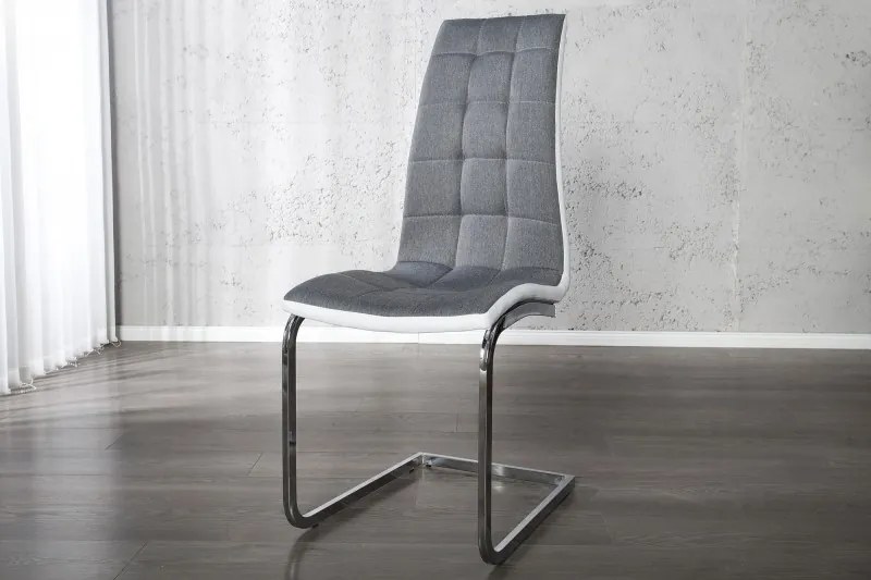 Židle / konzola London II šedo - bílá