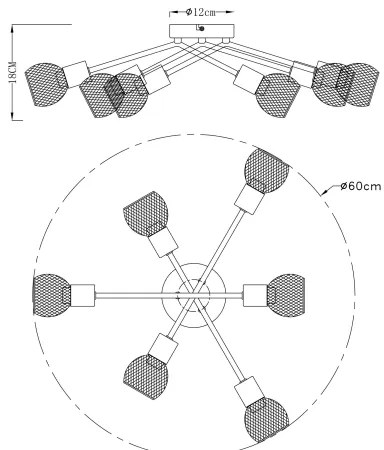 Globo 54028-6S - Přisazený lustr FIASTRA 6xE14/40W/230V