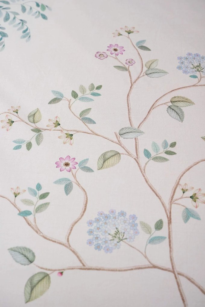 Pip Studio perkálové povlečení Desi Garden White - 140 x 200 + 70x90, bílá (Luxusní bílé perkálové povlečení na jednolůžko)