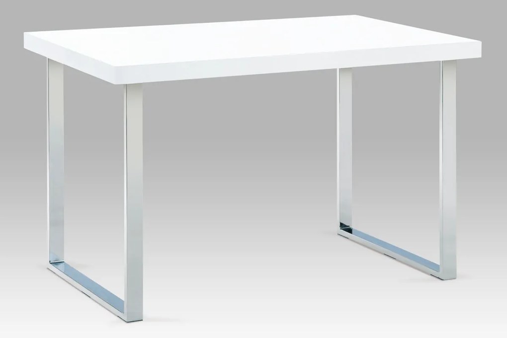 Jídelní stůl 120 x 75 cm v kombinaci bílý lesk a chrom A770 WT AKCE