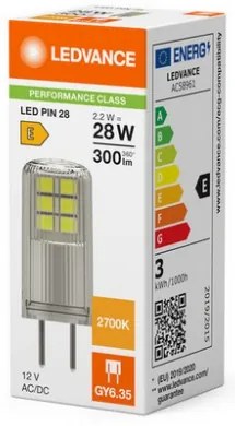 LED žárovka GY6,35 LEDVANCE 2,2W (28W) teplá bílá (2700K)