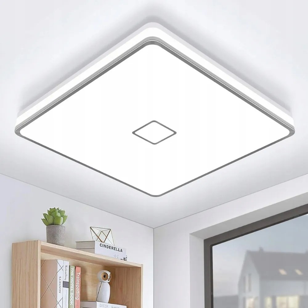 ÖUesen Led stropní lampa 24W 2050 lm IP44 5000K studená bílá čtvercová