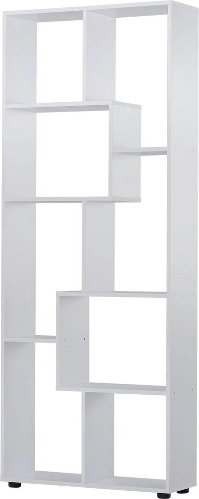 HOMCOM Moderní vertikální knihovna s 8 policemi z E1 dřevotřísky 70 x 24 x 178 cm bílá | Aosom
