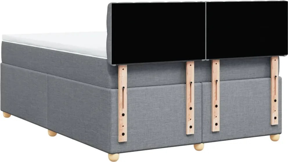 Box spring postel s matrací světle šedá 160 x 200 cm textil 3286738