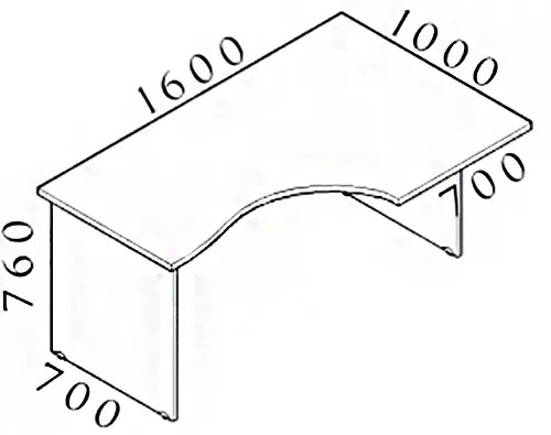 Ergonomický stůl Visio 160 x 100 cm, pravý / Buk
