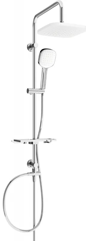 Mexen - T33 sprchový set s horní hlavicí čtvercovou, chromová- bílá, 798333393-02