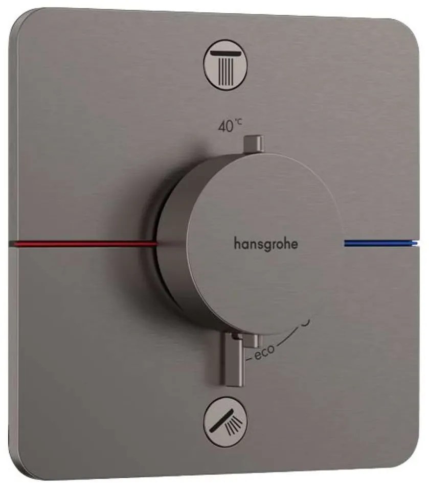 Hansgrohe ShowerSelect Comfort - Termostatická baterie pod omítku, pro 2 spotřebiče, kartáčovaný černý chrom 15583340