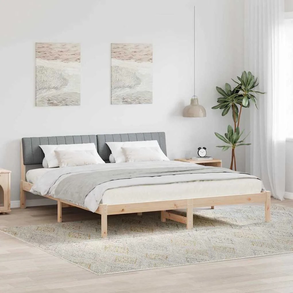 Rám postele s čelo Hnědá a světlá šedá 180 x 200 cm 3394353