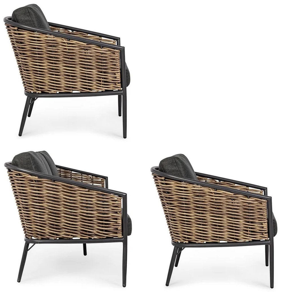 BIZZOTTO zahradní set pohovky a křesel MARIBELA antracit 0663116