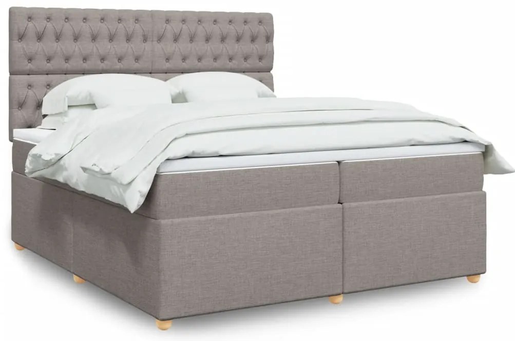 Box spring postel s matrací taupe 200x200 cm textil 3291398