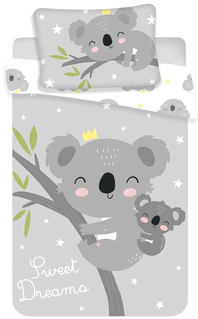 Licencované povlečení Koala Sweet Dreams baby 40 x 60 + 100 x 135 cm, český výrobce Tibex