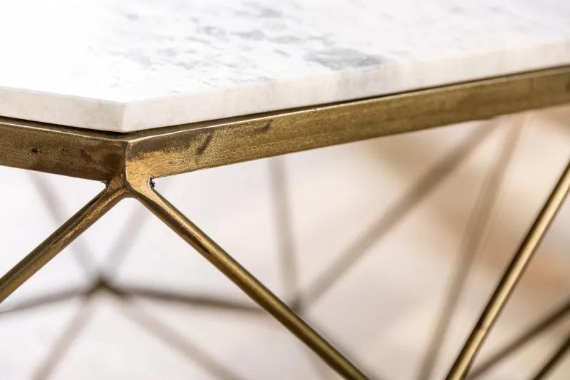 Noble Home Bílý mramorový konferenční stolek Diamond 70 cm