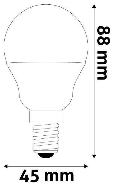 Chytrá LED žárovka  E14 4,9W RGB+W, stmívatelná G45 s dálkovým ovládáním, ekv. 40W, 3 roky