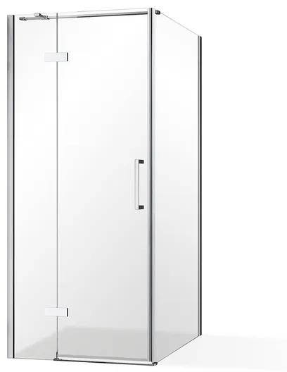 Obdélníkový sprchový kout s levými dveřmi 900x800
Instalační rozměr: 875–895 mm × 775–795 mm
 - Jednokřídlé sprchové dveře OBDNL(P)1 s pevnou stěnou OBDB Roltechnik OUTLET