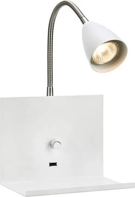 Nástěnná lampa markslöjd 107140 - stmívatelné nástěnné svítidlo s usb zásuvkou logi 1xgu10/7w/230v