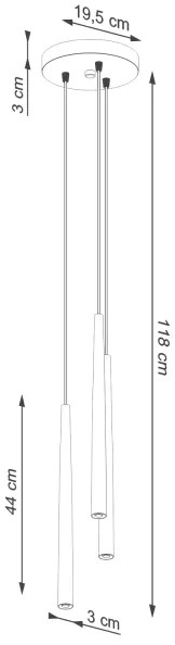 Sollux SL.1463 - Lustr na lanku BLISS 3xG9/8W/230V černá