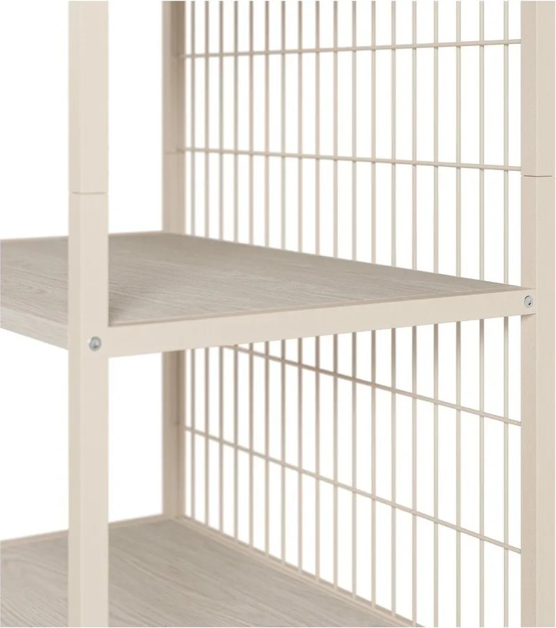 Krémová ocelová knihovna 60x179,5x40 cm Amara – Marckeric
