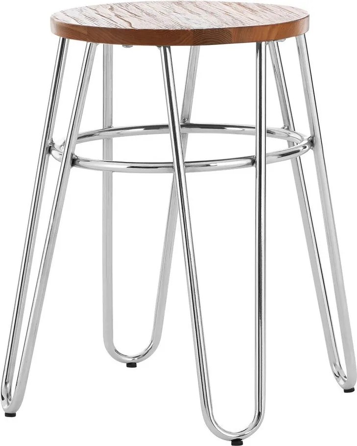 Stolička z jilmového dřeva ve stříbrné barvě/v přírodní barvě District – Premier Housewares