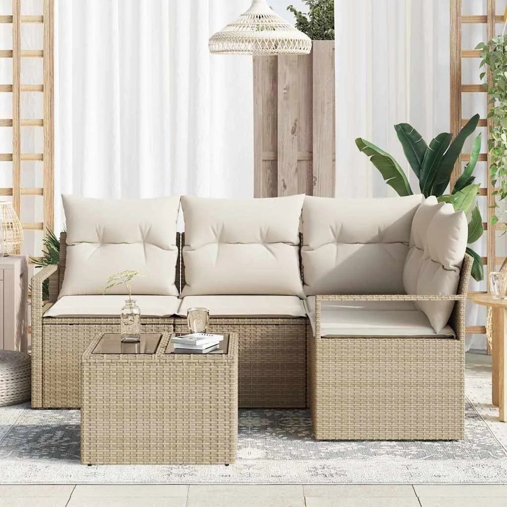 Set pohovek 5 ks Béžová polyratan 3346371