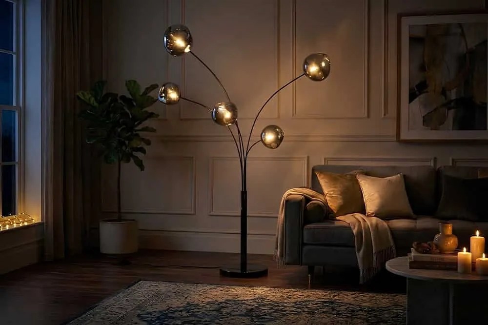 Designová stojanová lampa Hanzila 200 cm šedá