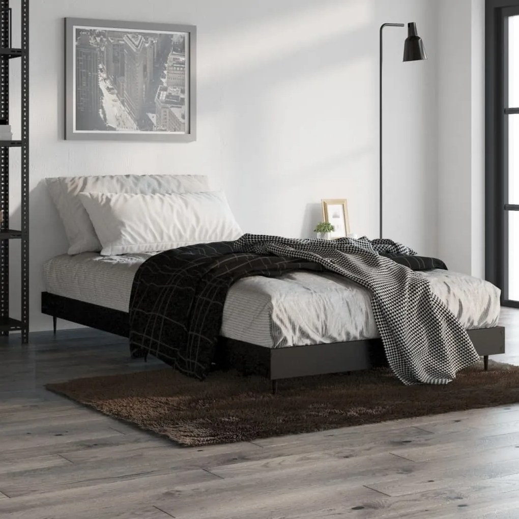 Rám postele černý 90 x 200 cm kompozitní dřevo