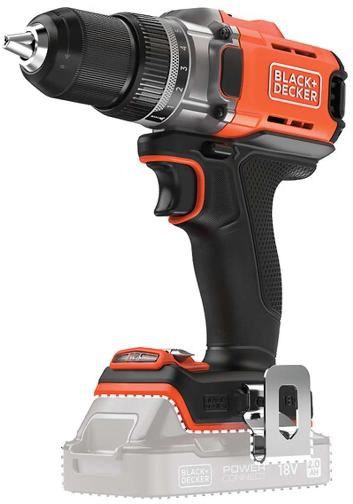 BLACK+DECKER - 18V AKU vrtací šroubovák, bez baterie a nabíječky BCD382XN-XJ