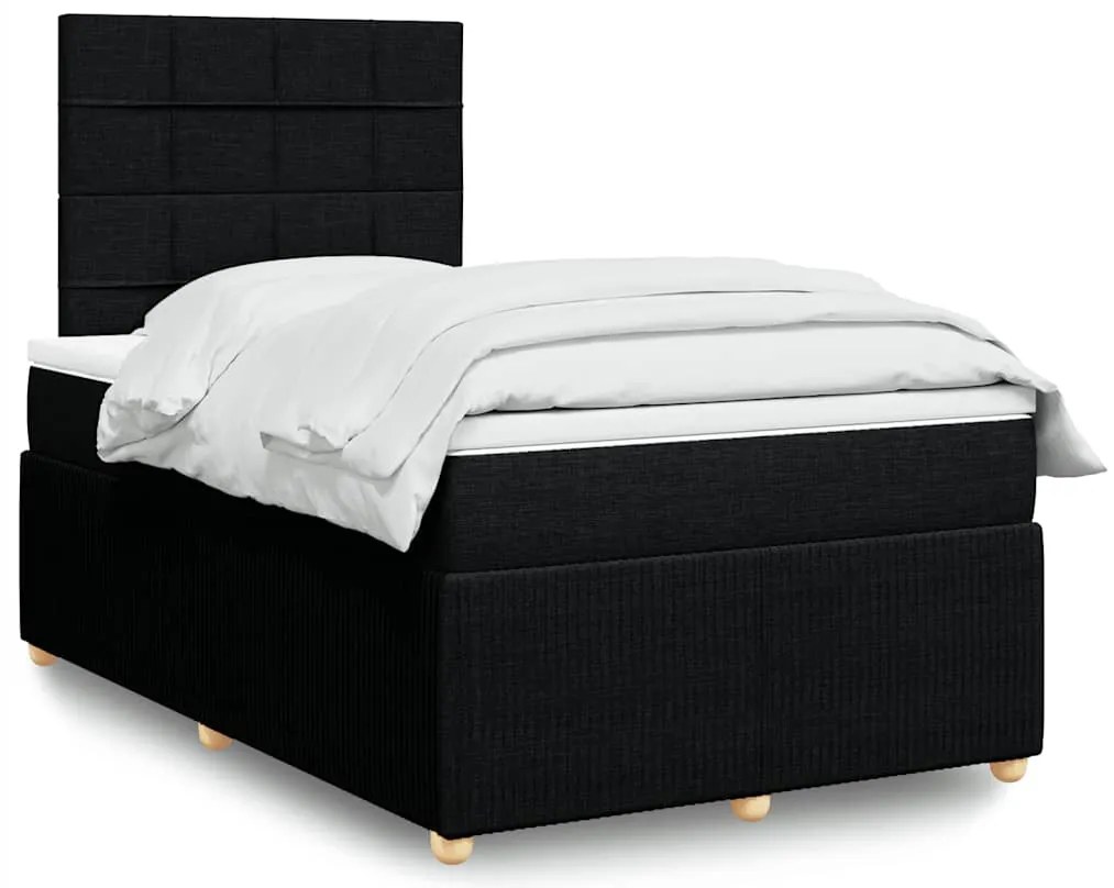 Box spring postel s matrací černá 120x190 cm textil 3291997