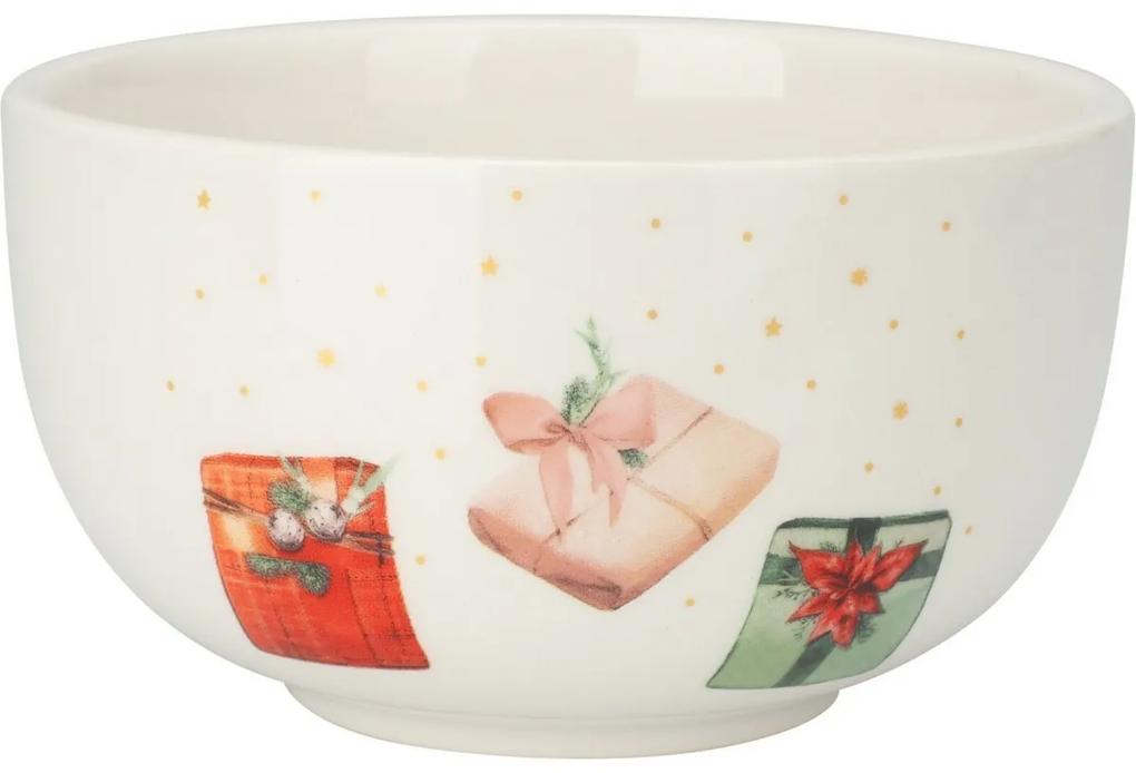 Vánoční porcelánová miska Vánoční dárky, 500 ml