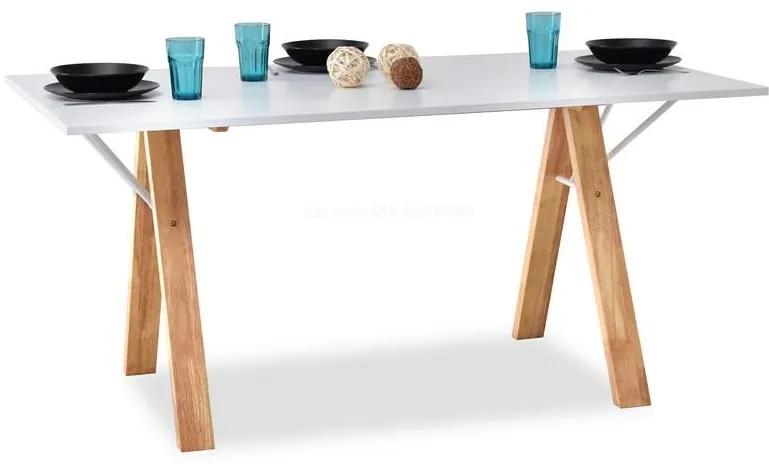 design4life Designový jídelní stůl PAVLIS bílá-dub