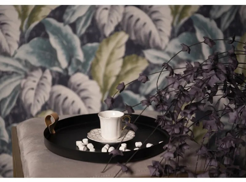 Bílý porcelánový šálek se vzorovaným podšálkem Tasse – 95 ml
