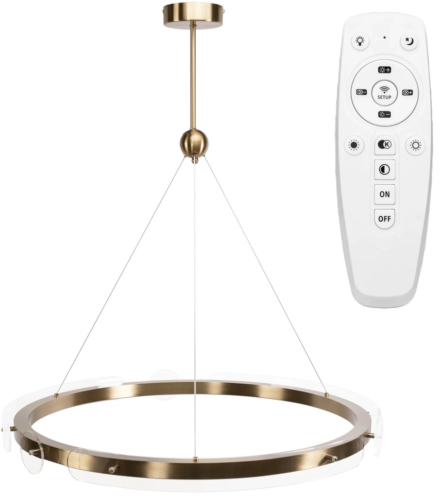 Toolight Loop, LED stropní svítidlo 79cm, 26W, dálkové ovládání, APP1549-CP, zlatá matná, OSW-06970