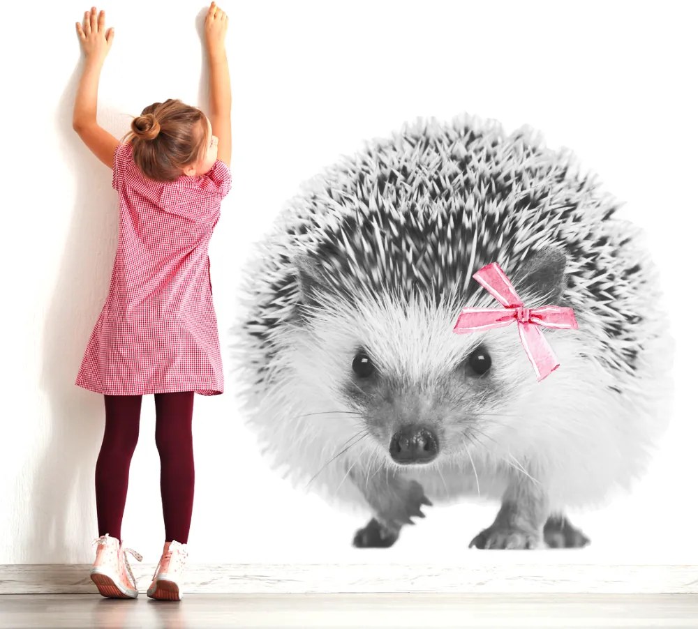 Samolepka na zeď - ježek s mašličkou Velikost: XL, laminát: lesklý
