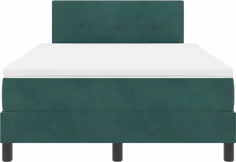 Postel s boxspringem s čelo Tmavě zelená 120 x 200 cm samet 3339167