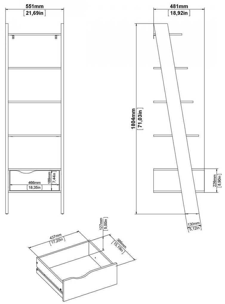 Tvilum Regál Retro 385 bílá/černá
