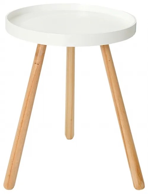 Inviro Odkládací stolek ROTO ve skandinávském stylu 35 cm bílý