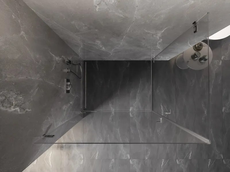 Mexen Lunar-B Duo, výklopný sprchový kout 100 x 95 cm, 8mm čiré sklo, chromový profil, 832-100L-095P-01-00