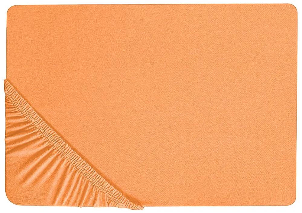 Bavlněné prostěradlo 180 x 200 cm oranžové JANBU Beliani
