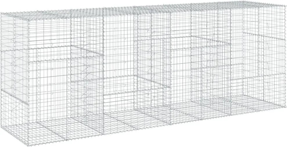 Gabionový koš s víkem 400 x 100 x 150 cm pozinkované železo 3295216