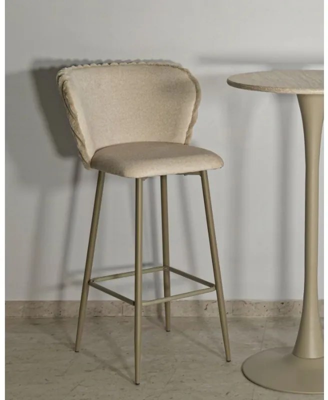 Designová barová židle Bechora II krémová
