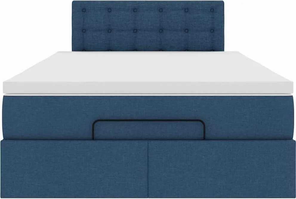 Osmanský postel s matrací modrá 120x200 cm textil 3311621