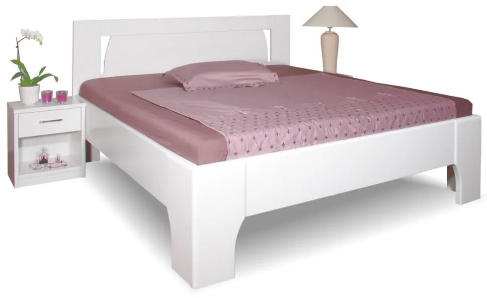 Manželská postel z masivu OLYMPIA 1. senior , masiv buk, bílá , 160x200 cm