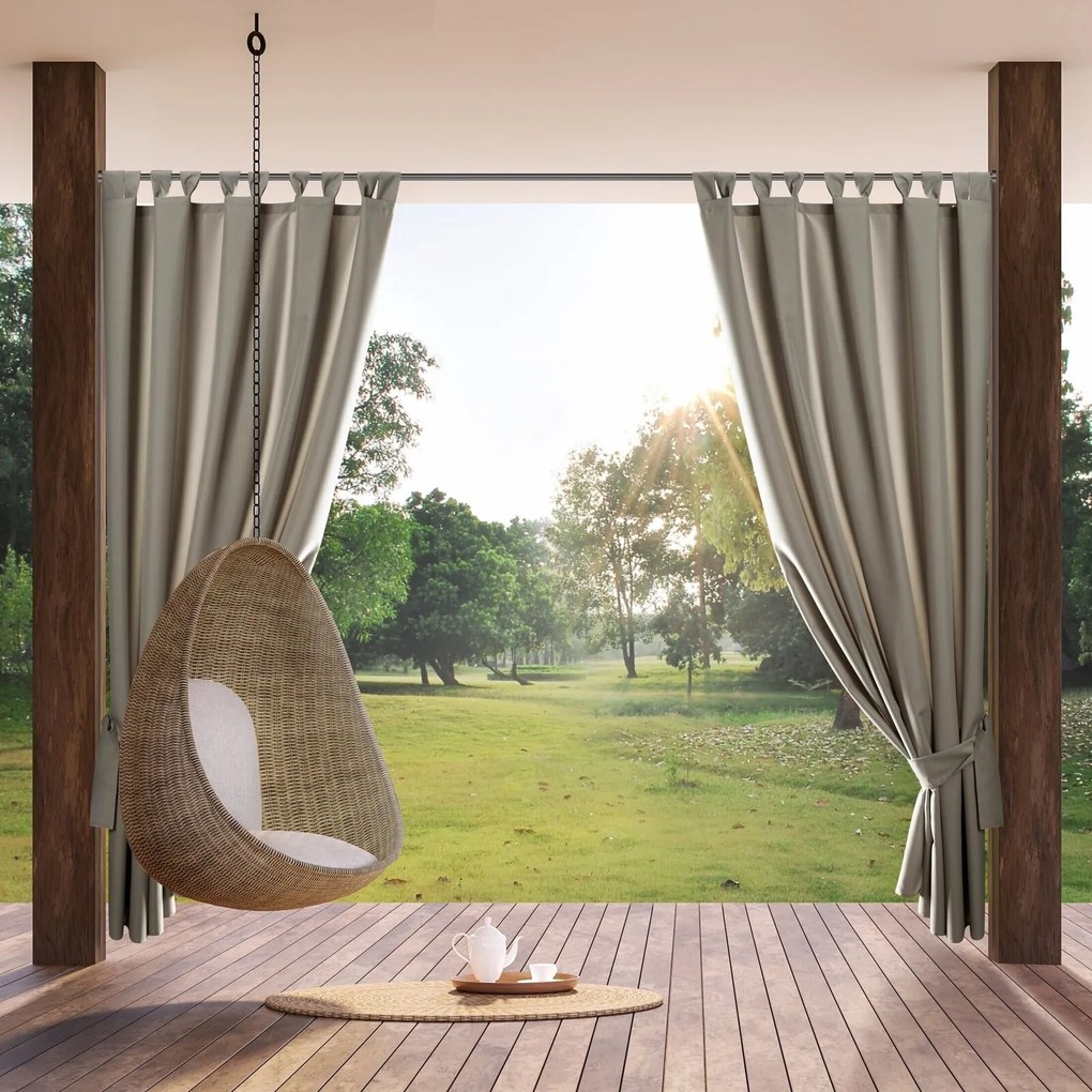 ZAHRADNÍ VODĚODOLNÝ ZÁVĚS NA POUTKÁCH GARDEN 155X260 CM TMAVĚBÉŽOVÁ