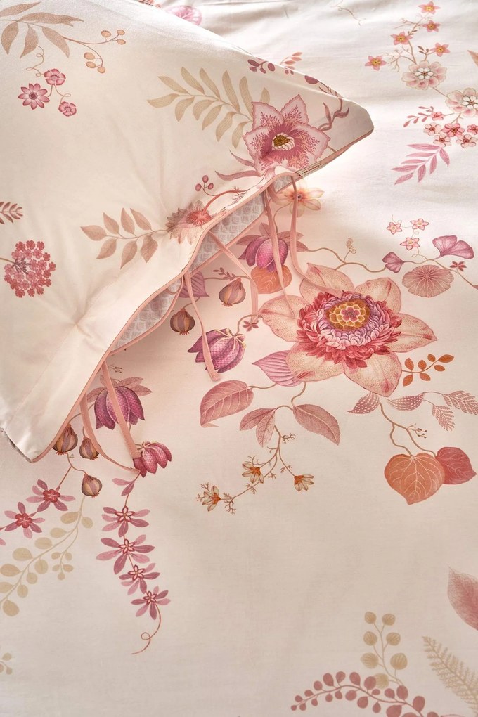 Pip Studio perkálové povlečení Everbloom Light Pink - 140 x 200 + 70x90 (Oboustranné perkálové povlečení na jednolůžko )