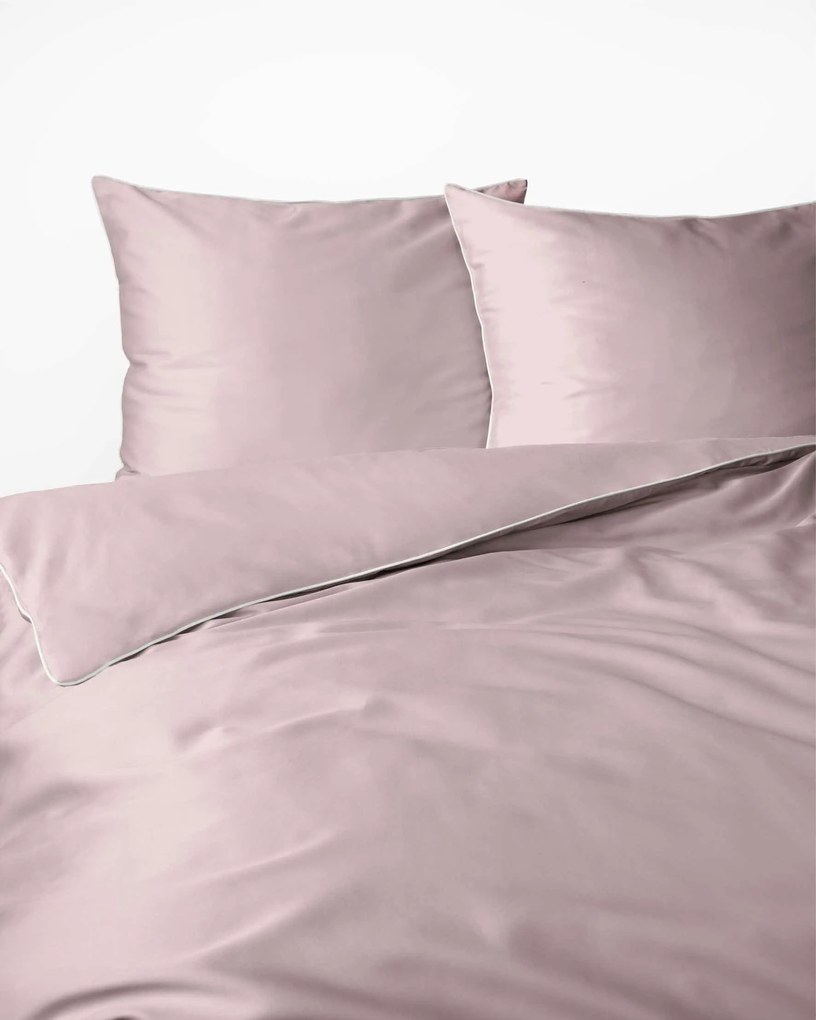 Detexpol Saténové povlečení 160x200 pudrově růžové s lemováním Mako Satin 62